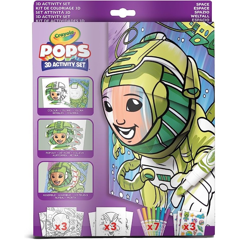 CRAYOLA POPS - Set Attività 3D, per Colorare e Creare disegni in 3D ...