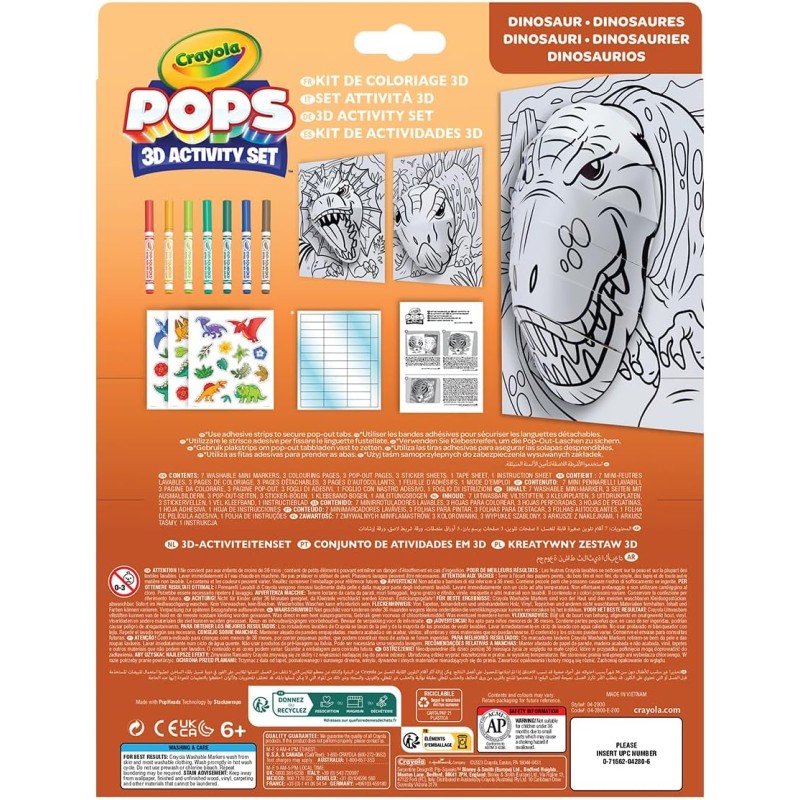 CRAYOLA POPS - Set Attività 3D, per Colorare e Creare disegni in 3D ...